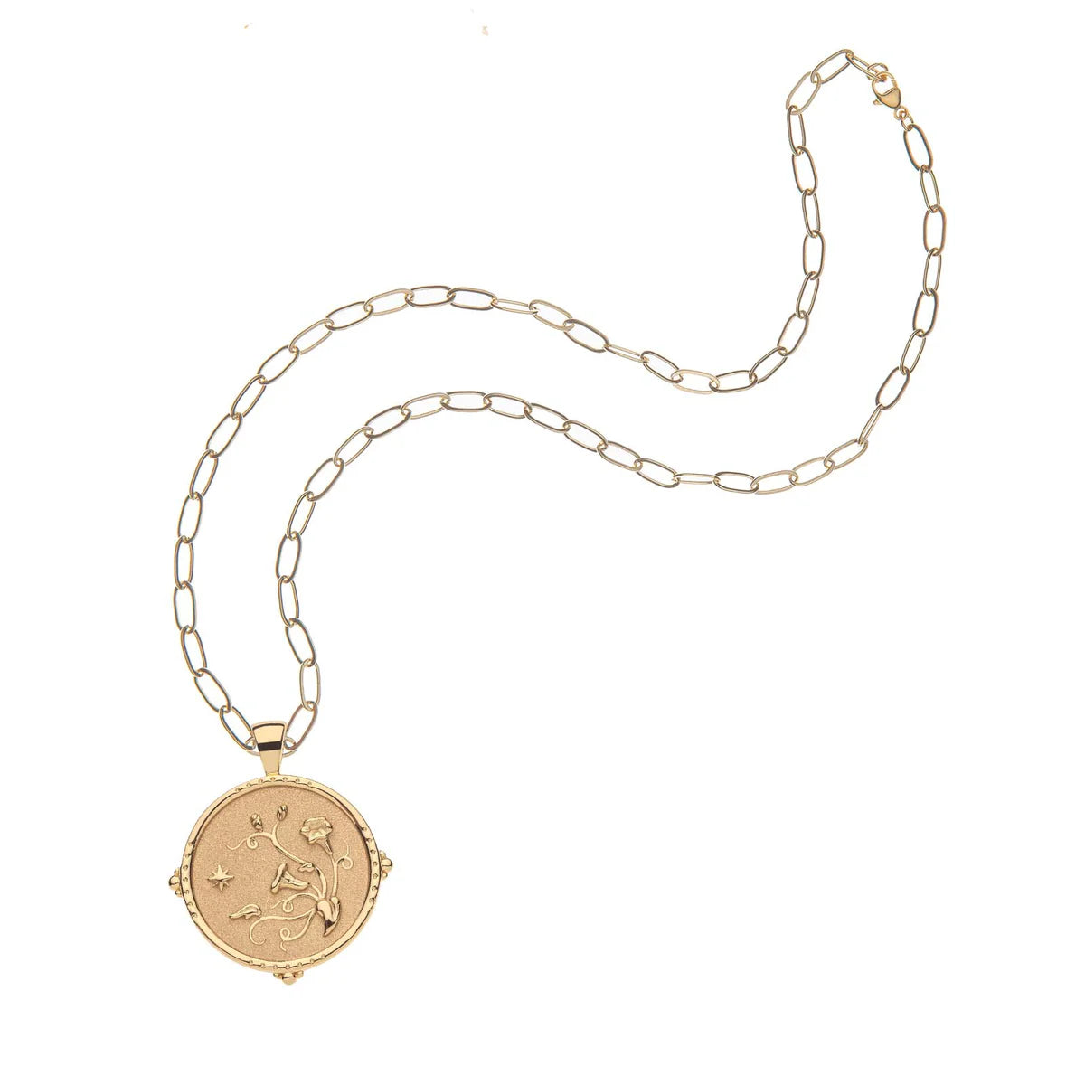 Jane Win GRACE JW Original Pendant Coin On 18" Drawn Link Chain – Cat ...