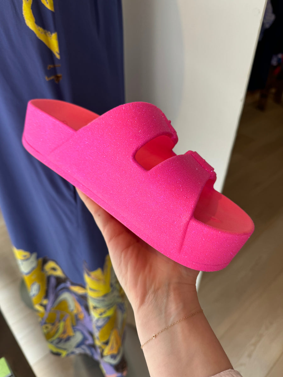Cacatoès Women's CAIPIRINHA Wedge Sandal | Neon Pink Glitter – Cat ...