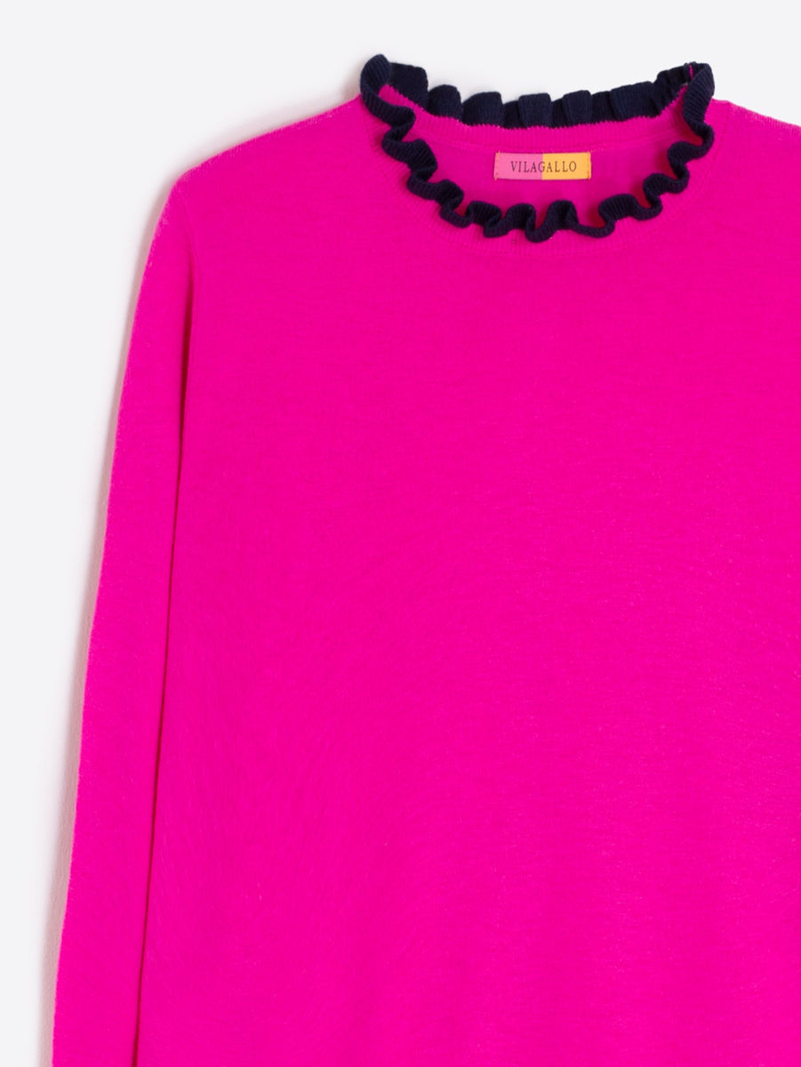 FINAL SALE Vilagallo Fucshia Sweater With Ruffles – Cat & Kate Boutique